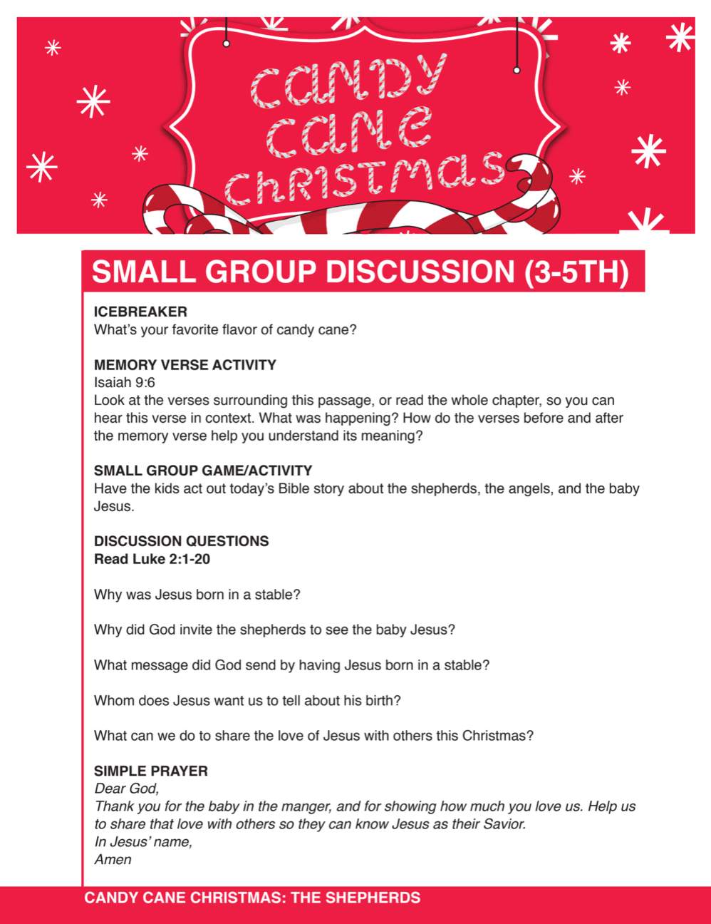 Candy Cane Christmas Children's Curriculum