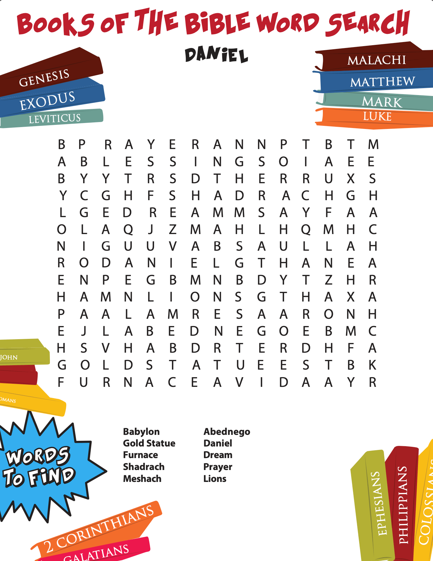Daniel Bible Word Search – Children's Ministry Deals