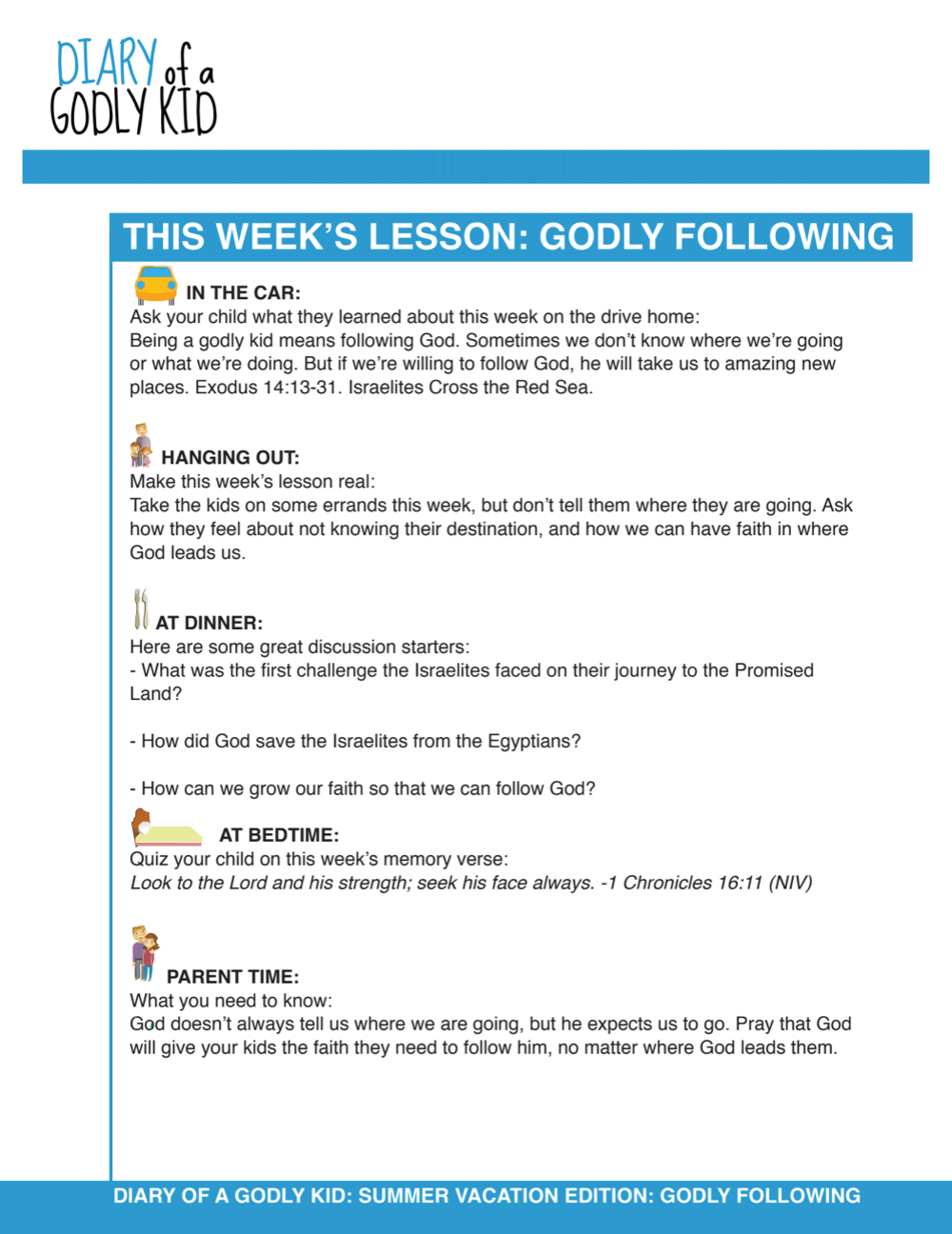 Diary of a Godly Kid Children's Church Curriculum for Summer