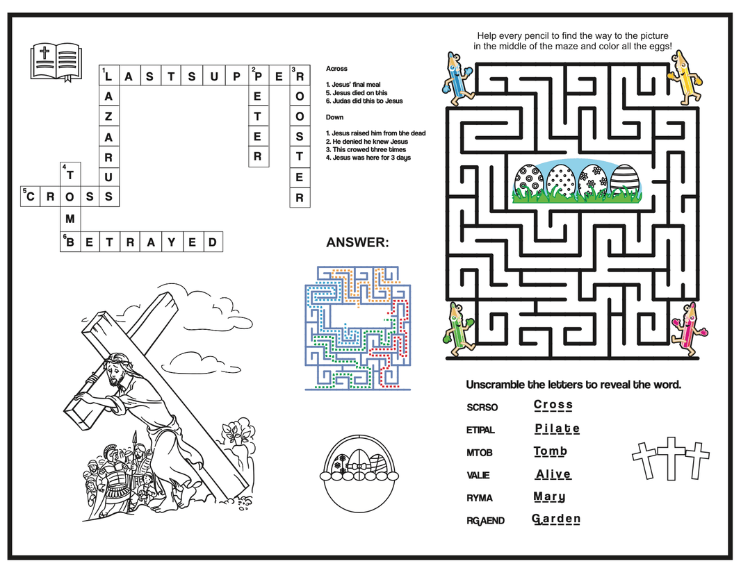Easter Activity Sheet For Kids Church – Children's Ministry Deals