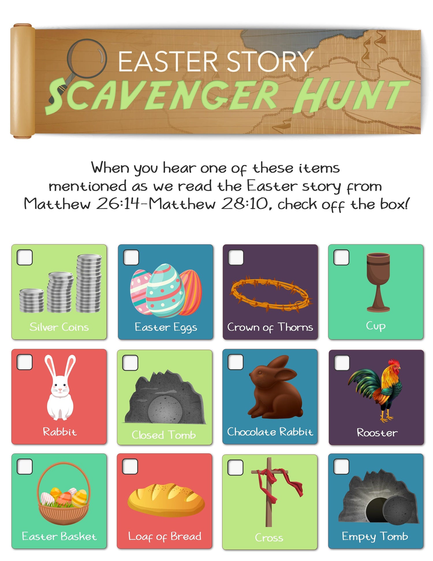 Easter Story Scavenger Hunt – Children's Ministry Deals
