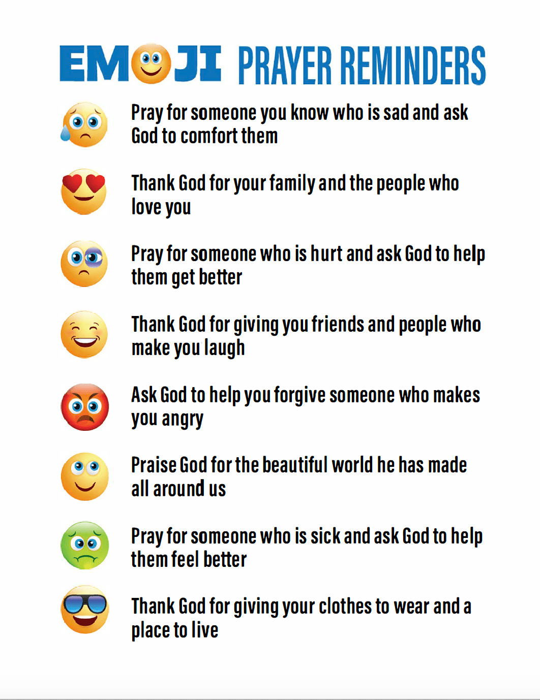 FREE Emoji Prayer Reminders