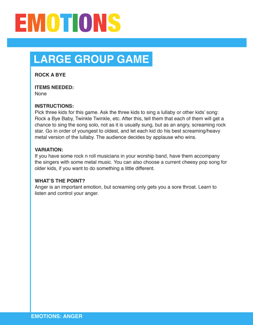 Emotions Children's Church Curriculum