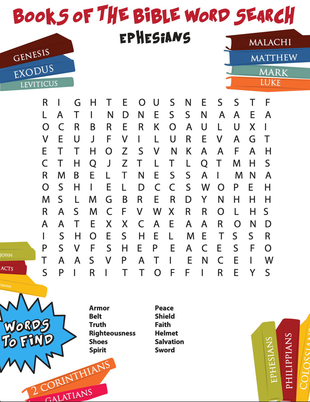Ephesians Bible Word Search
