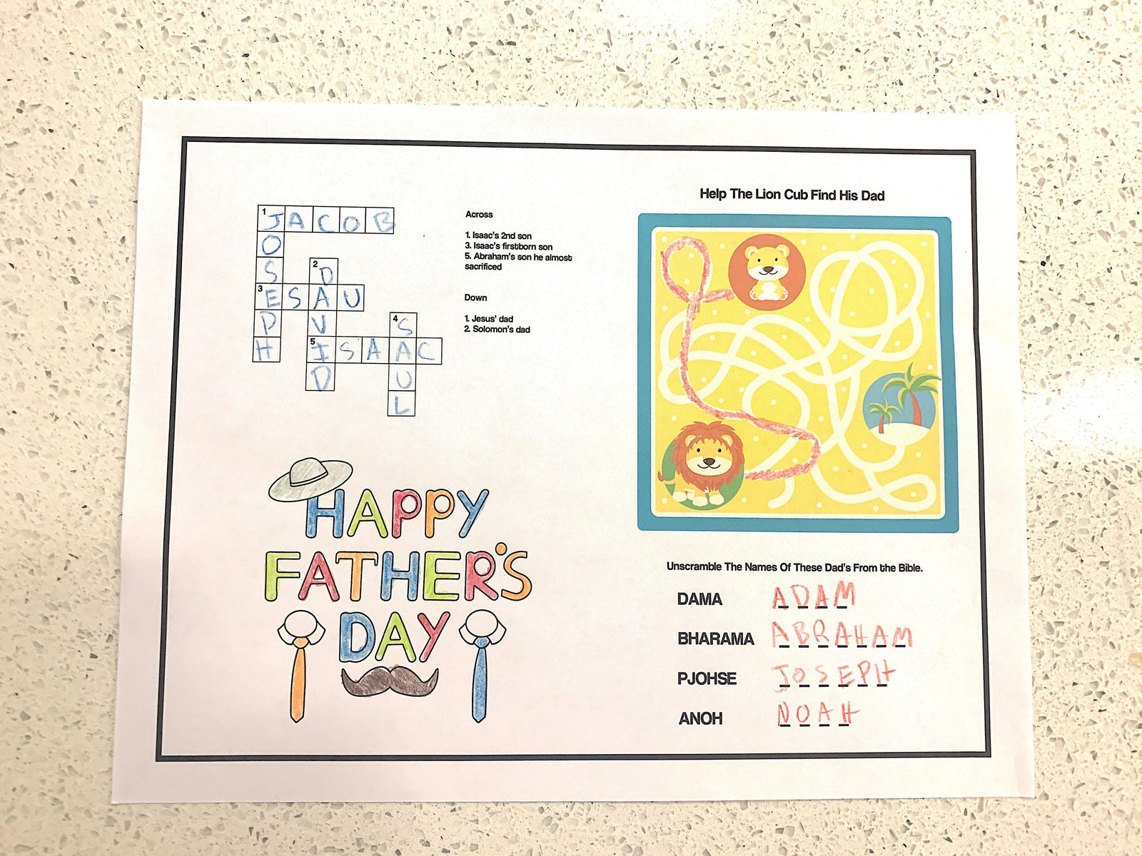 Father's Day Activity Sheet