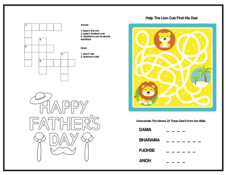 Father's Day Activity Sheet – Children's Ministry Deals
