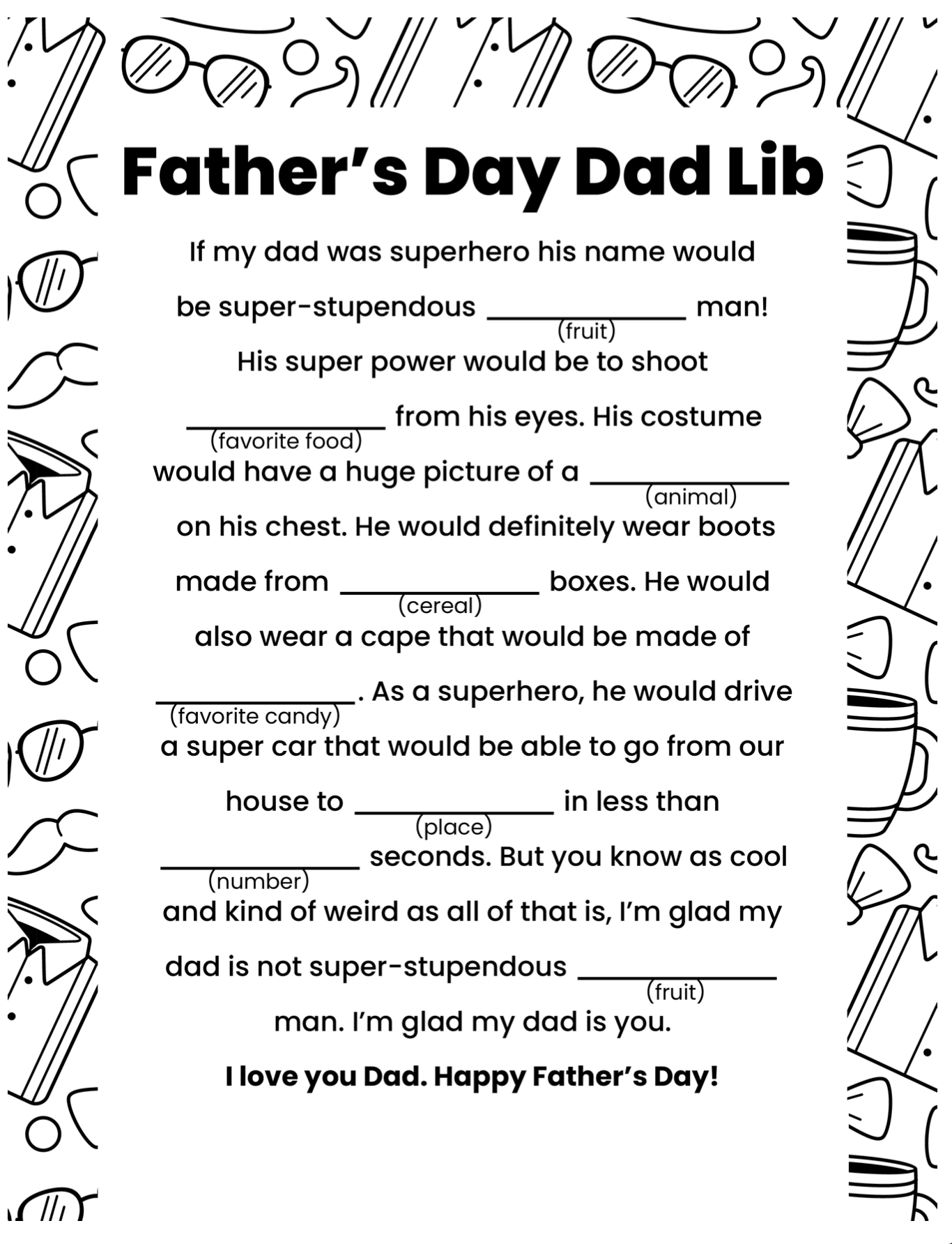 Father's Day Dad Lib