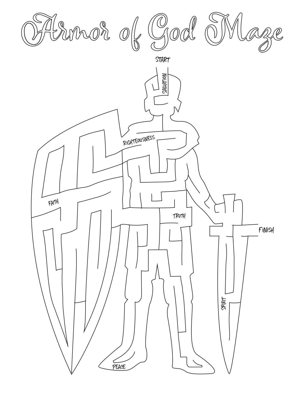 FREE Armor of God Bible Maze