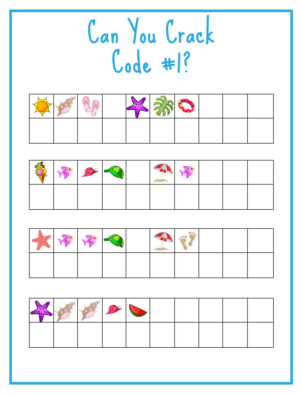 FREE Lava Lava Luau Code Breaking Activity