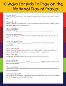 FREE Printable National Day of Prayer Guide for Kids