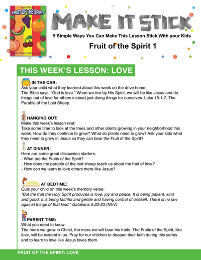Fruit of the Spirit Children's Church Curriculum – Children's Ministry ...
