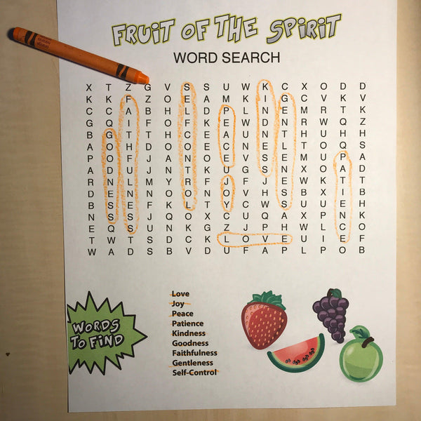 Fruit Of The Spirit Word Search