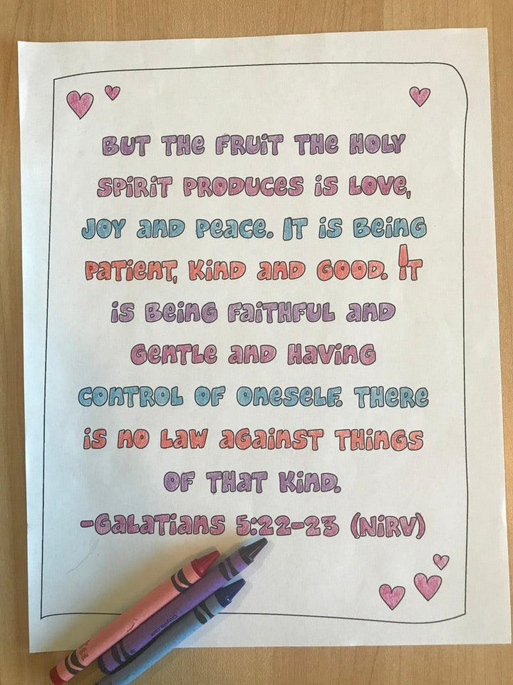 Galatians 5:22-23 Bible Coloring Page – Children's Ministry Deals