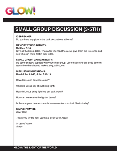 Glow! 4-Week Children’s Ministry Curriculum – Children's Ministry Deals