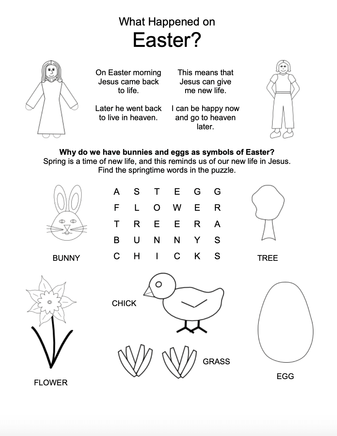 Good Friday and Easter Worksheets for Kids