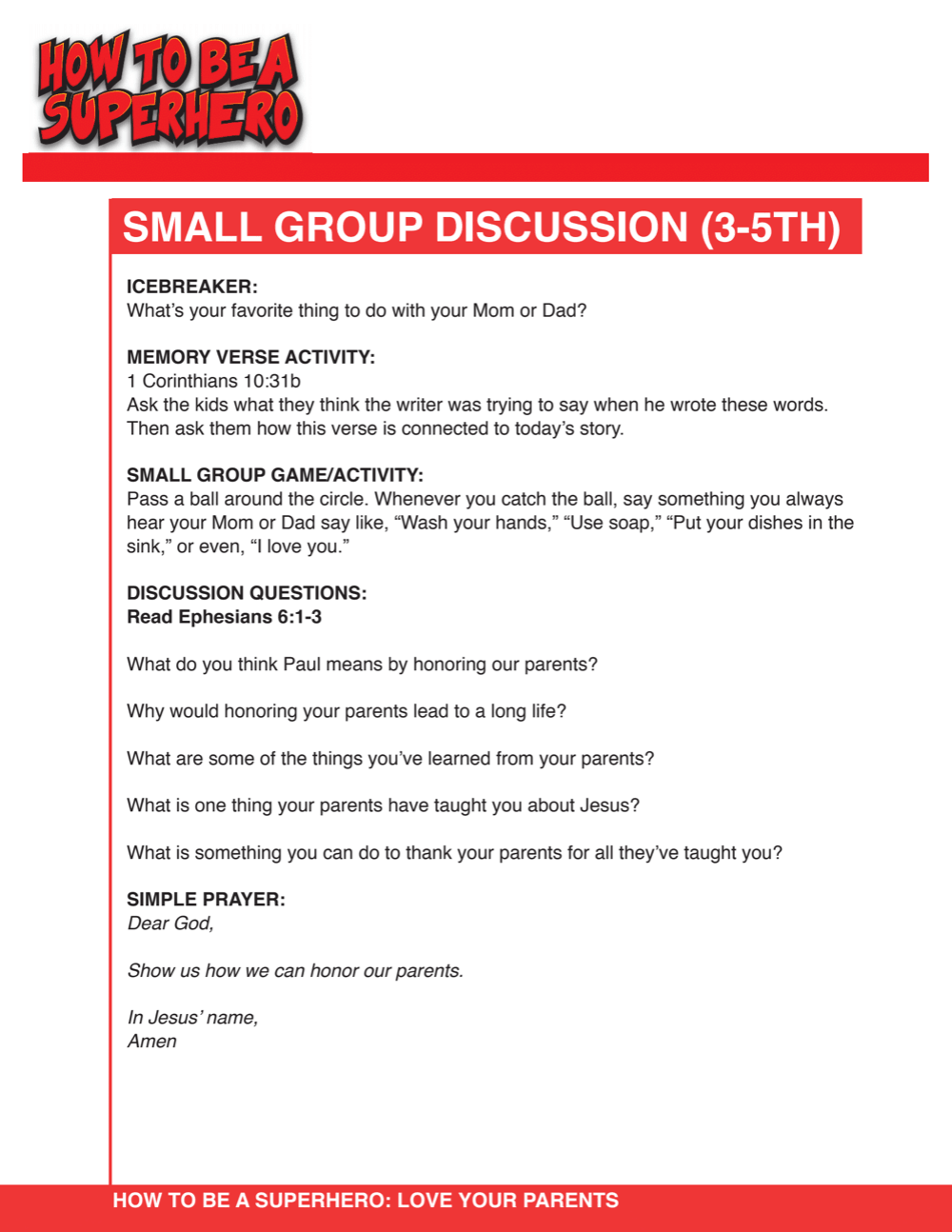 Superhero Children's Church Curriculum