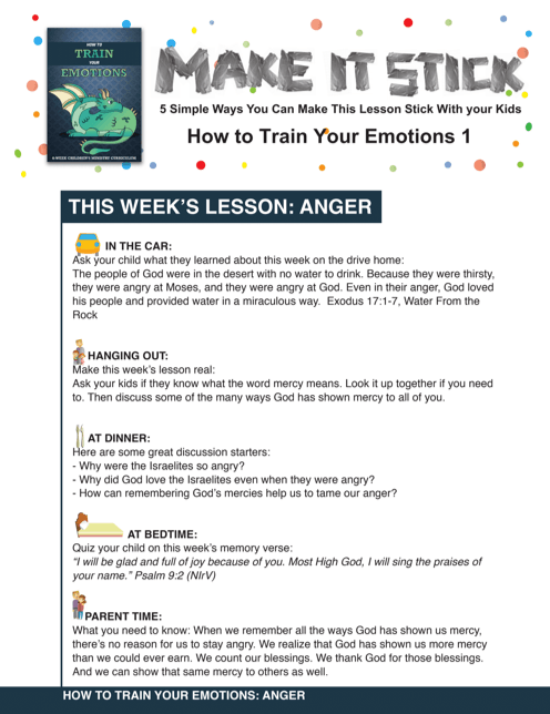 How to Train Your Emotions Children's Church Curriculum