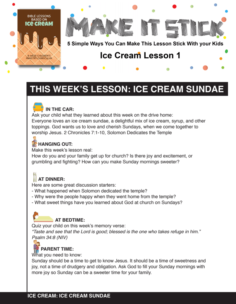 Ice Cream Children's Church Curriculum