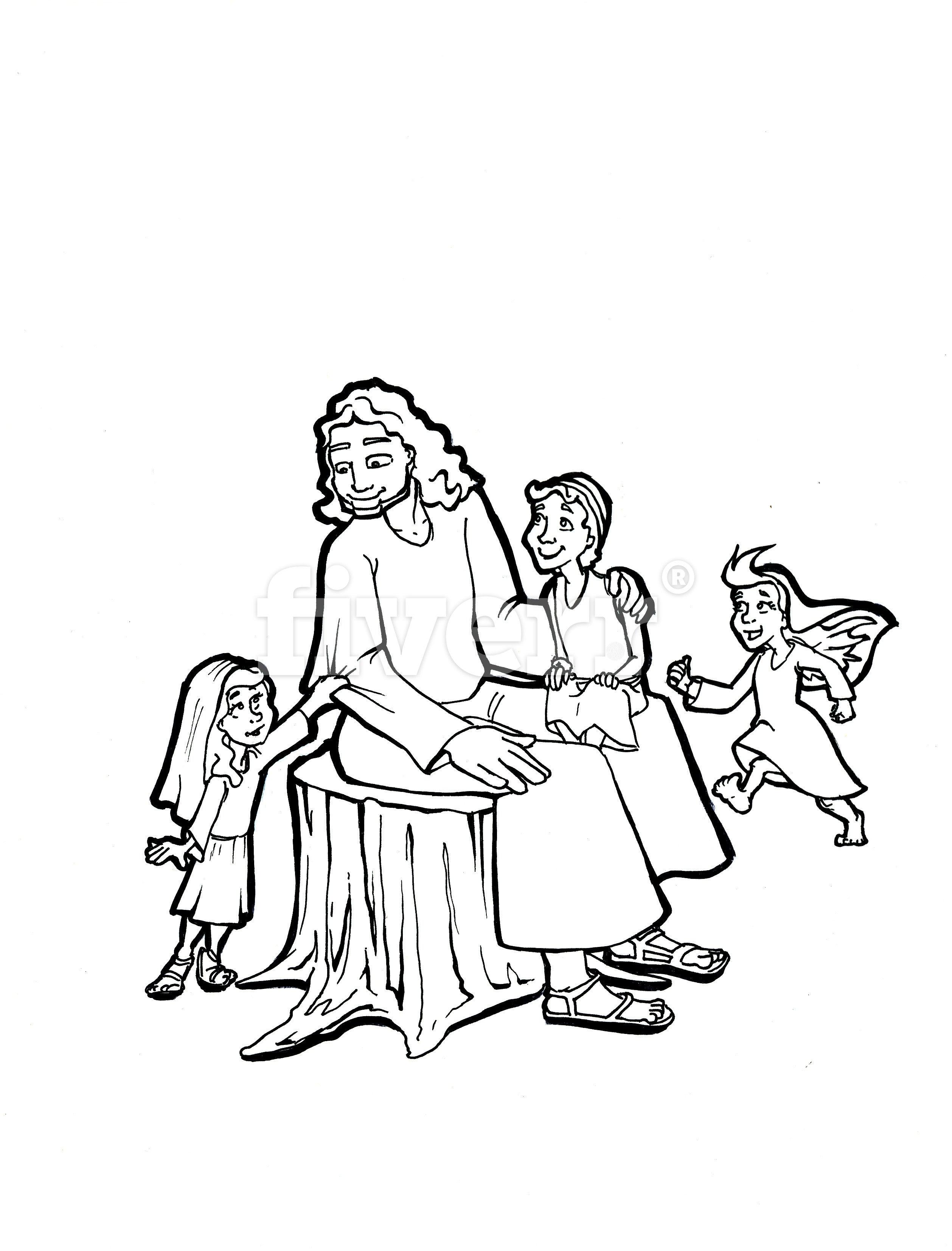 Jesus And Children Coloring Pages