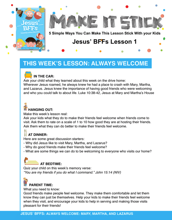 Jesus’ BFFs 4-Week Children's Ministry Curriculum – Children's Ministry ...