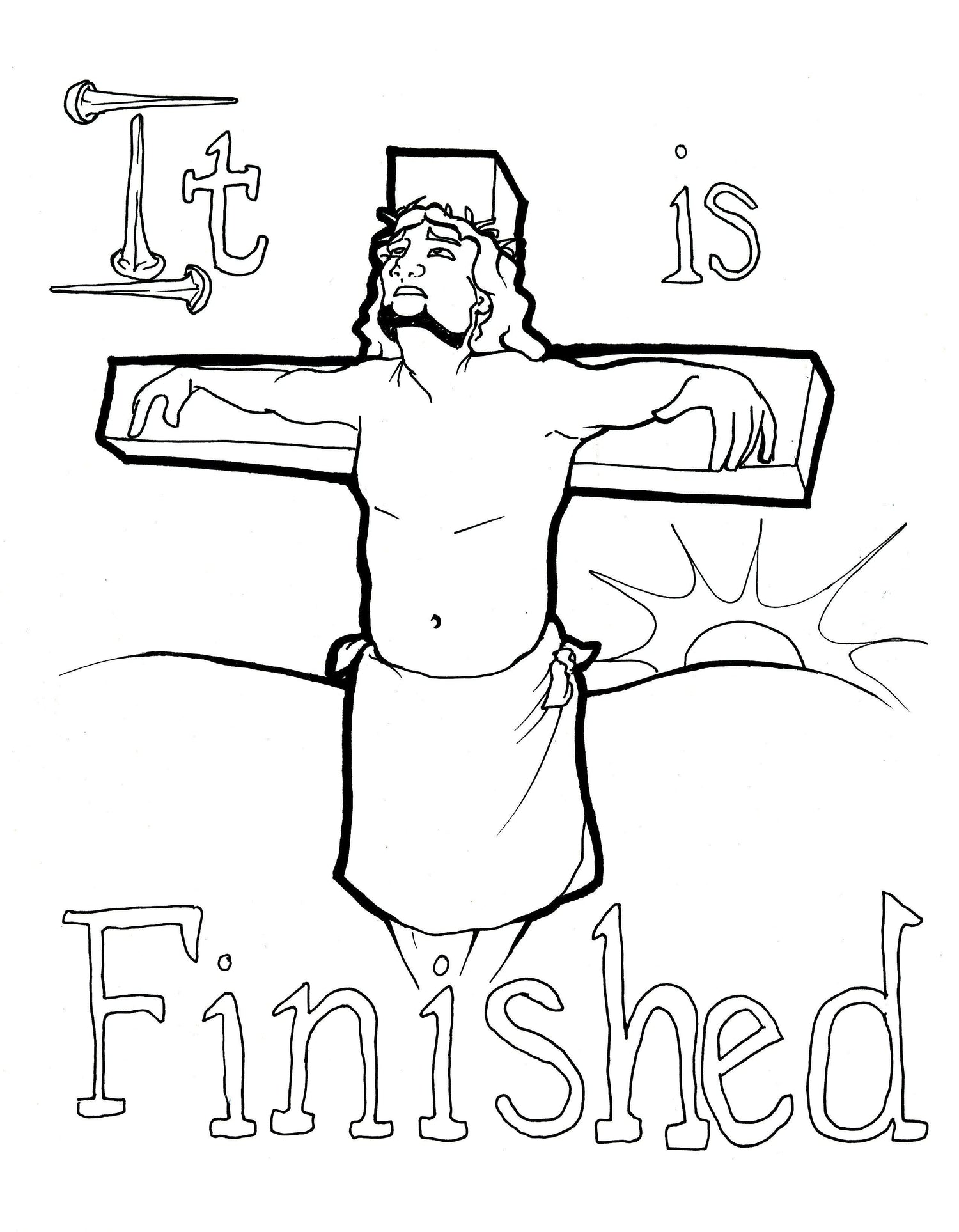 Jesus on the Cross Coloring Page – Children's Ministry Deals
