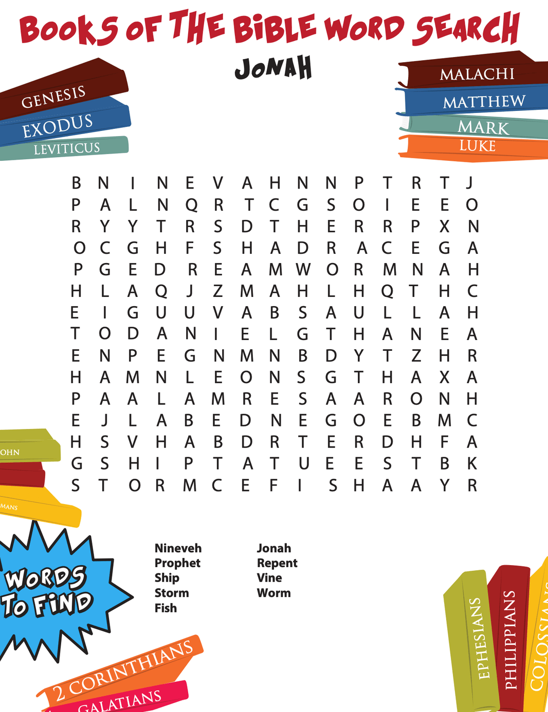 Jonah Bible Word Search – Children's Ministry Deals