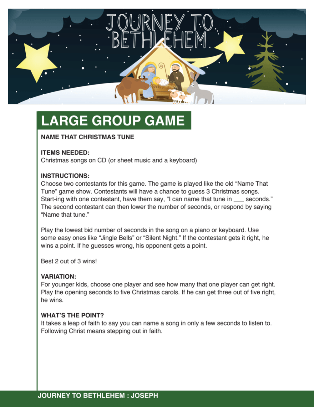 Journey To Bethlehem Christmas Children's Church Curriculum