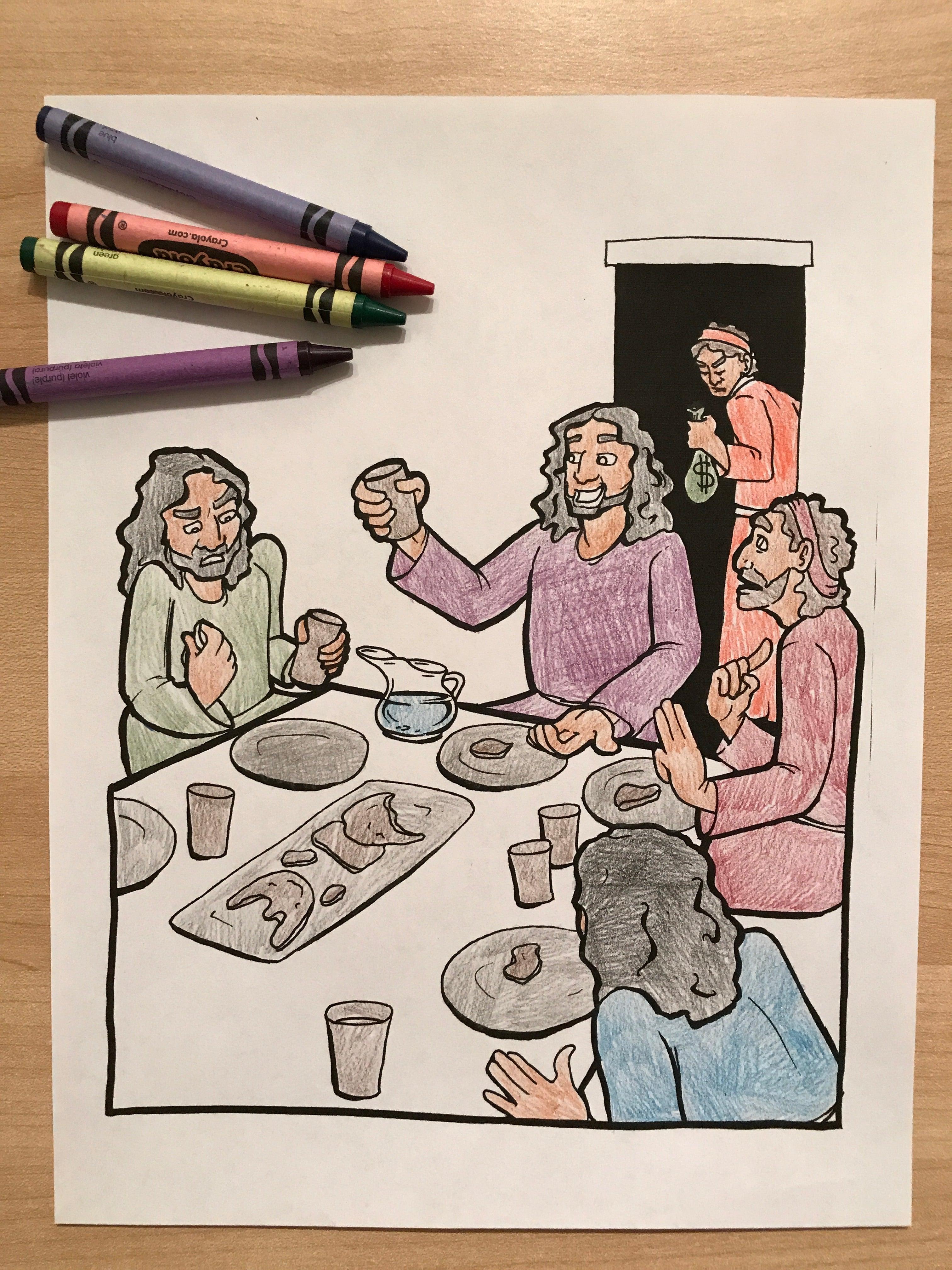 last supper coloring pages free