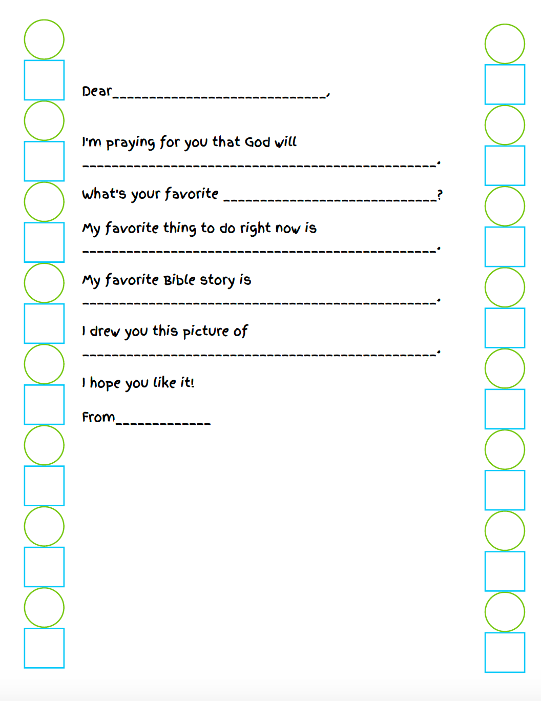 Letter Writing Templates For Kids – Children's Ministry Deals