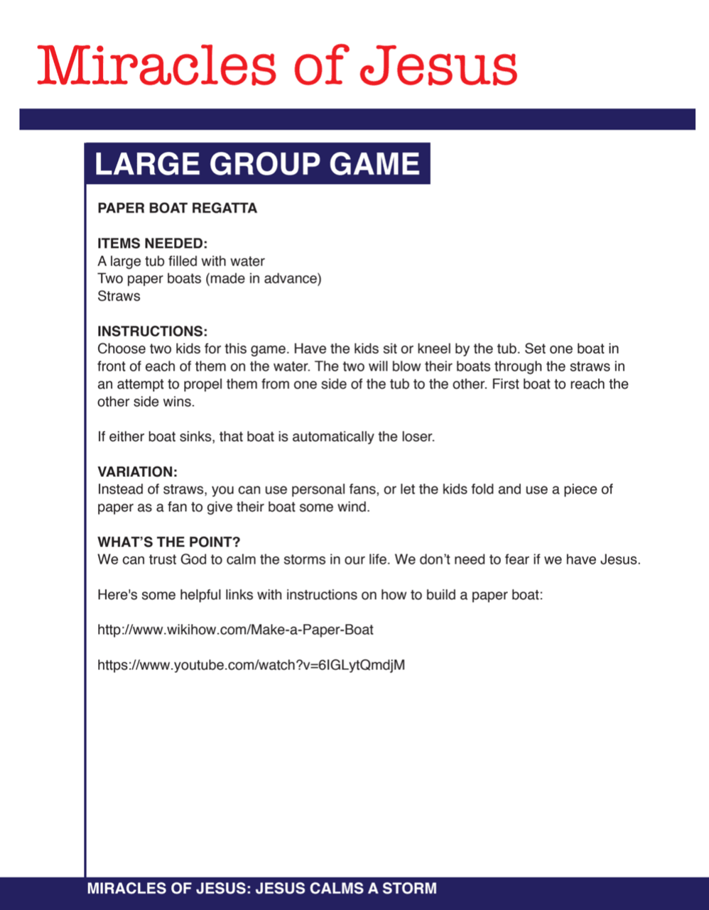 Miracles of Jesus Children's Curriculum