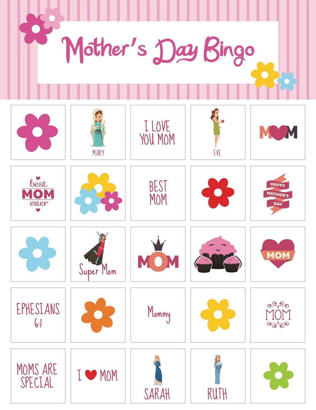 Mother's Day Bible Bingo – Children's Ministry Deals