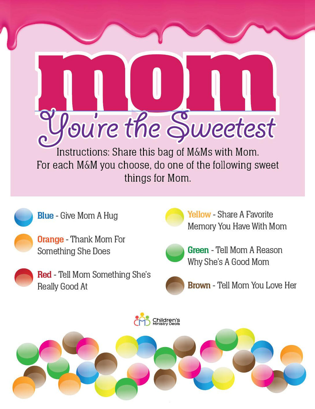 FREE Mother's Day M&Ms Card for Kids