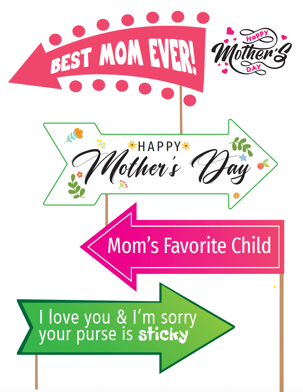 Mother's Day Photo Booth Props