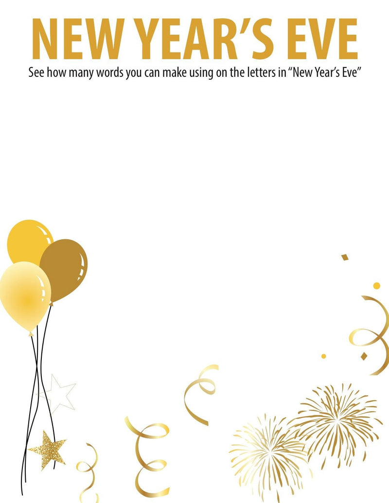 New Year's Eve Word Jumble