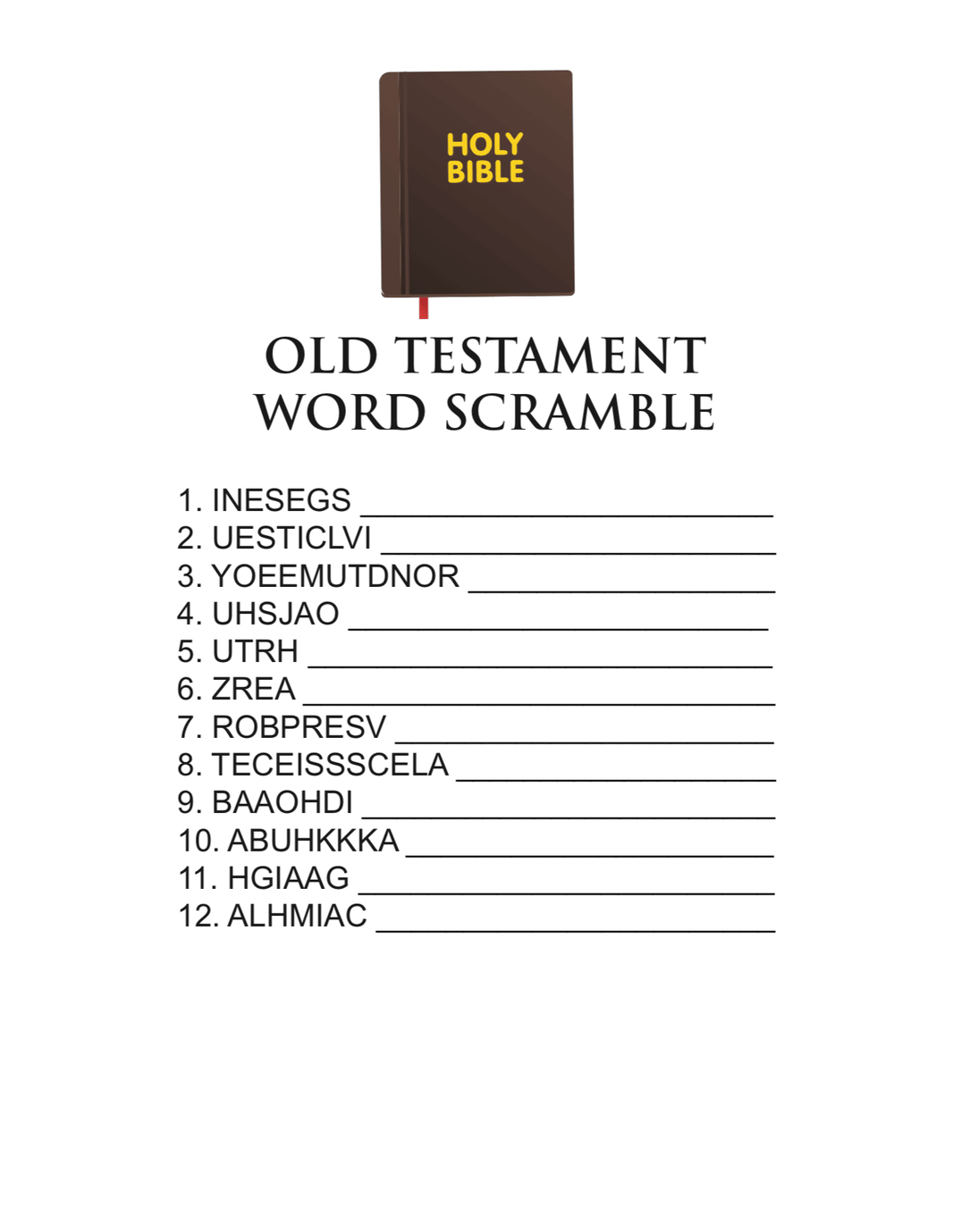 Old Testament Word Scramble – Children's Ministry Deals