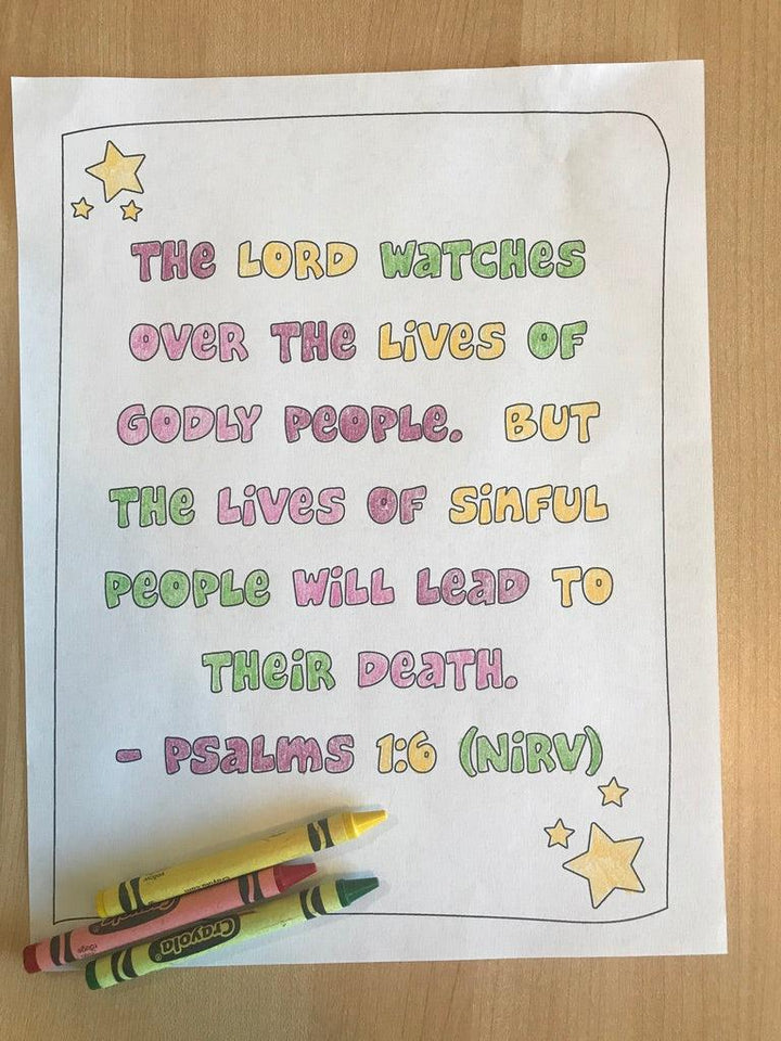 Psalms 1:6 Bible Verse Coloring Page – Children's Ministry Deals