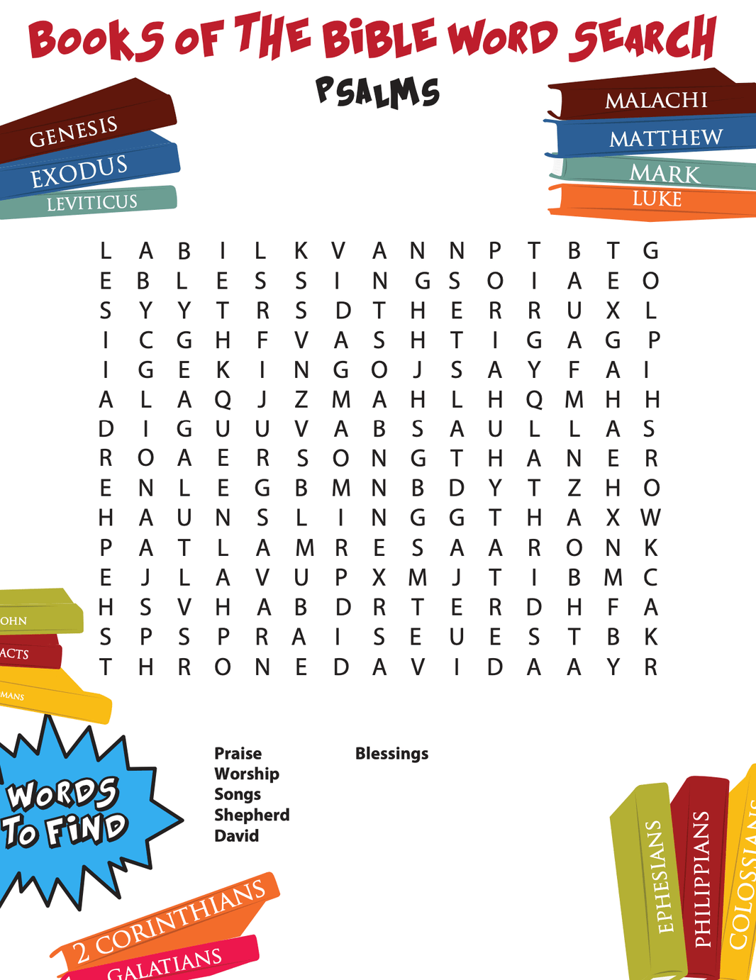 Psalms Bible Word Search – Children's Ministry Deals