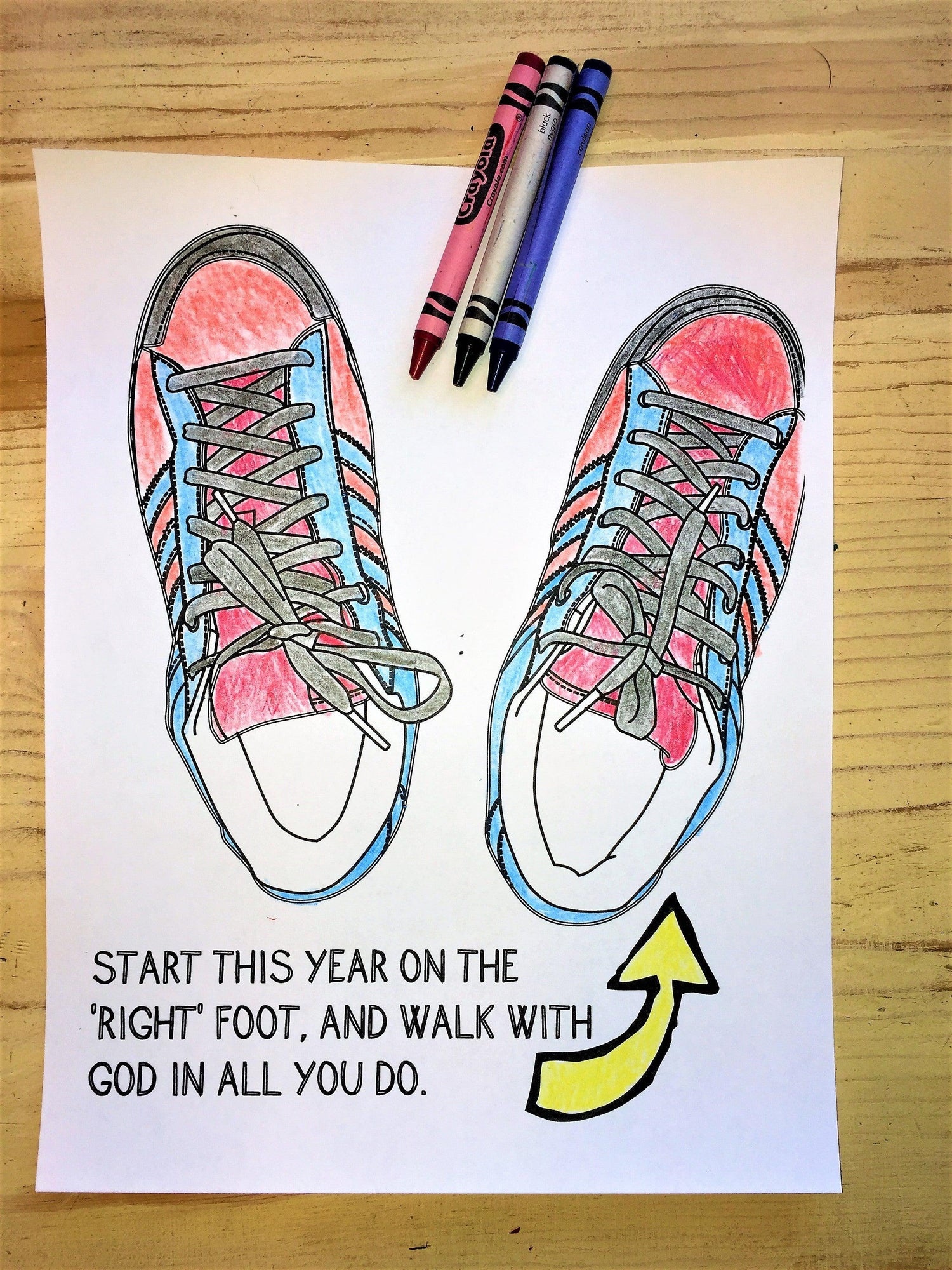 Right Foot Coloring Page – Children's Ministry Deals