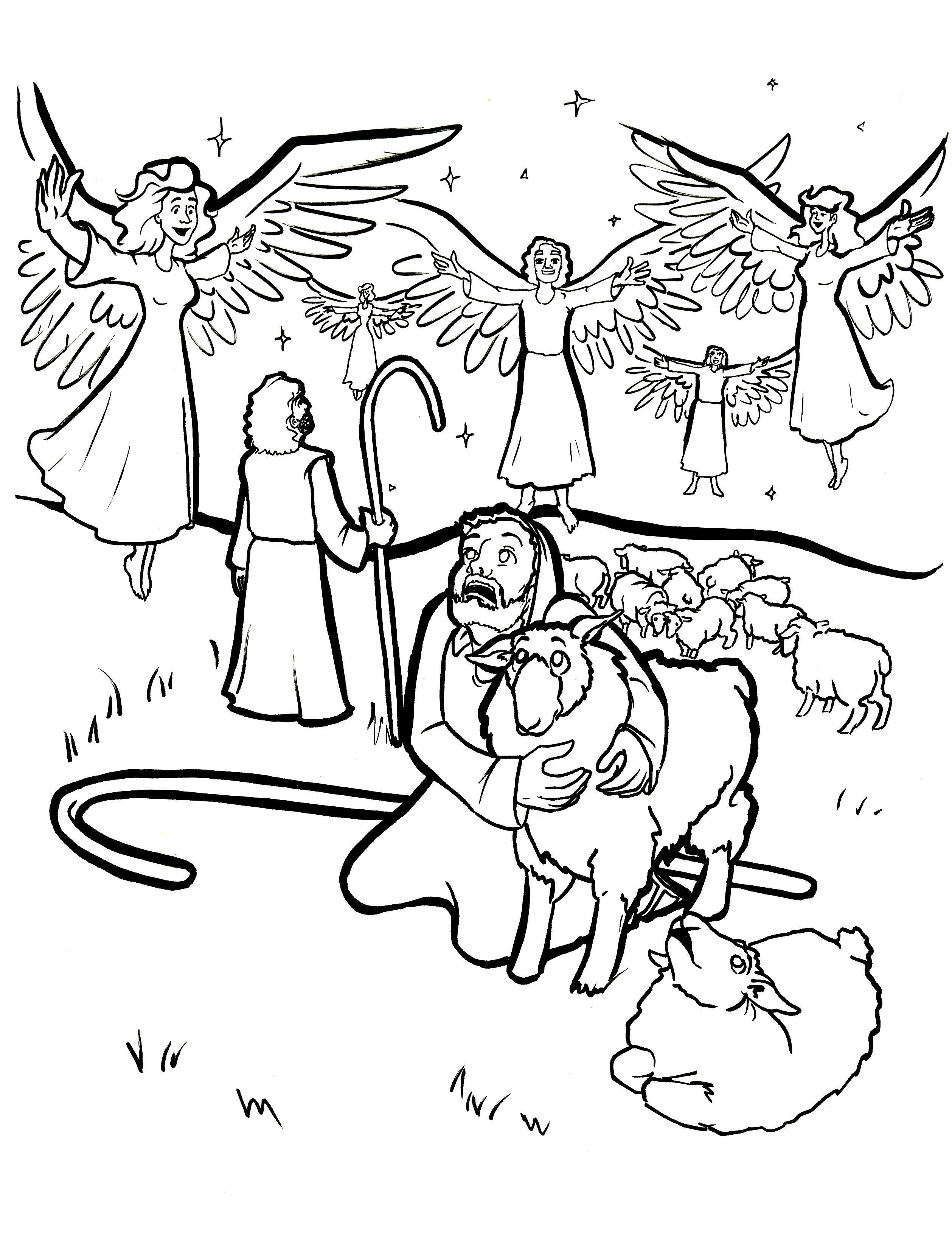 Christmas Shepherd Coloring Page
