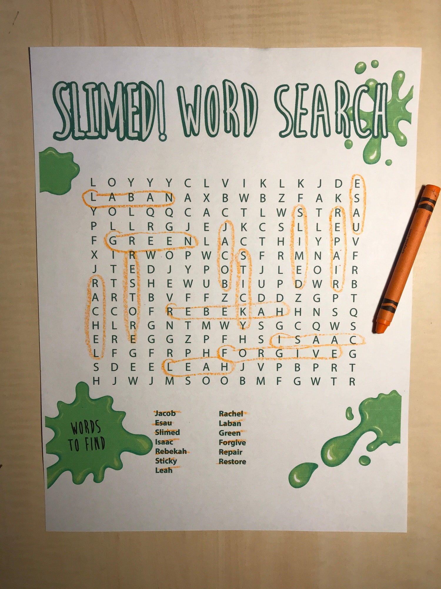 Slime Bible Word Search – Children's Ministry Deals