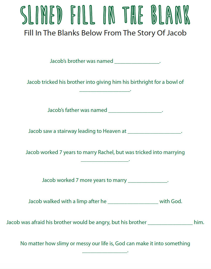 FREE Slime Themed Sunday School and Children's Church Resources ...