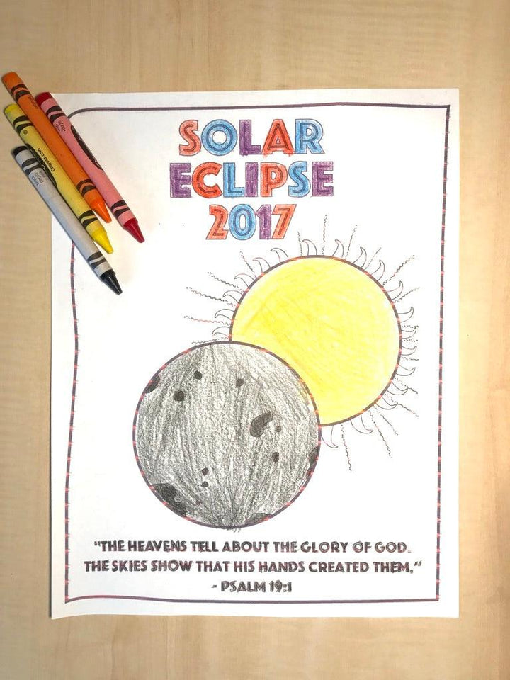 FREE "Solar Eclipse" Coloring Page for Kids – Children's Ministry Deals