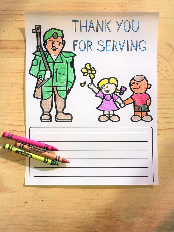 Thank You Soldier Color Page – Children's Ministry Deals
