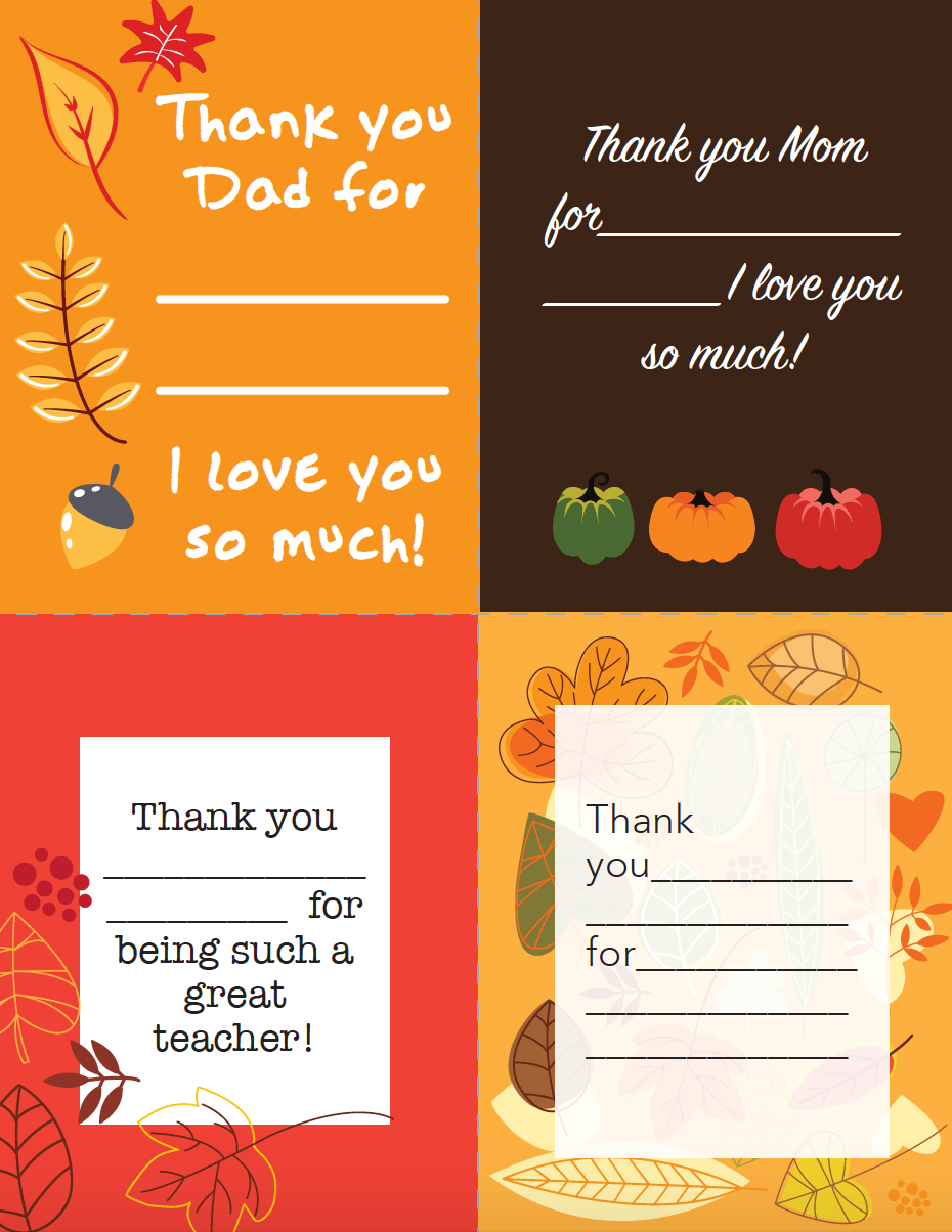 Thanksgiving Thank You Notes