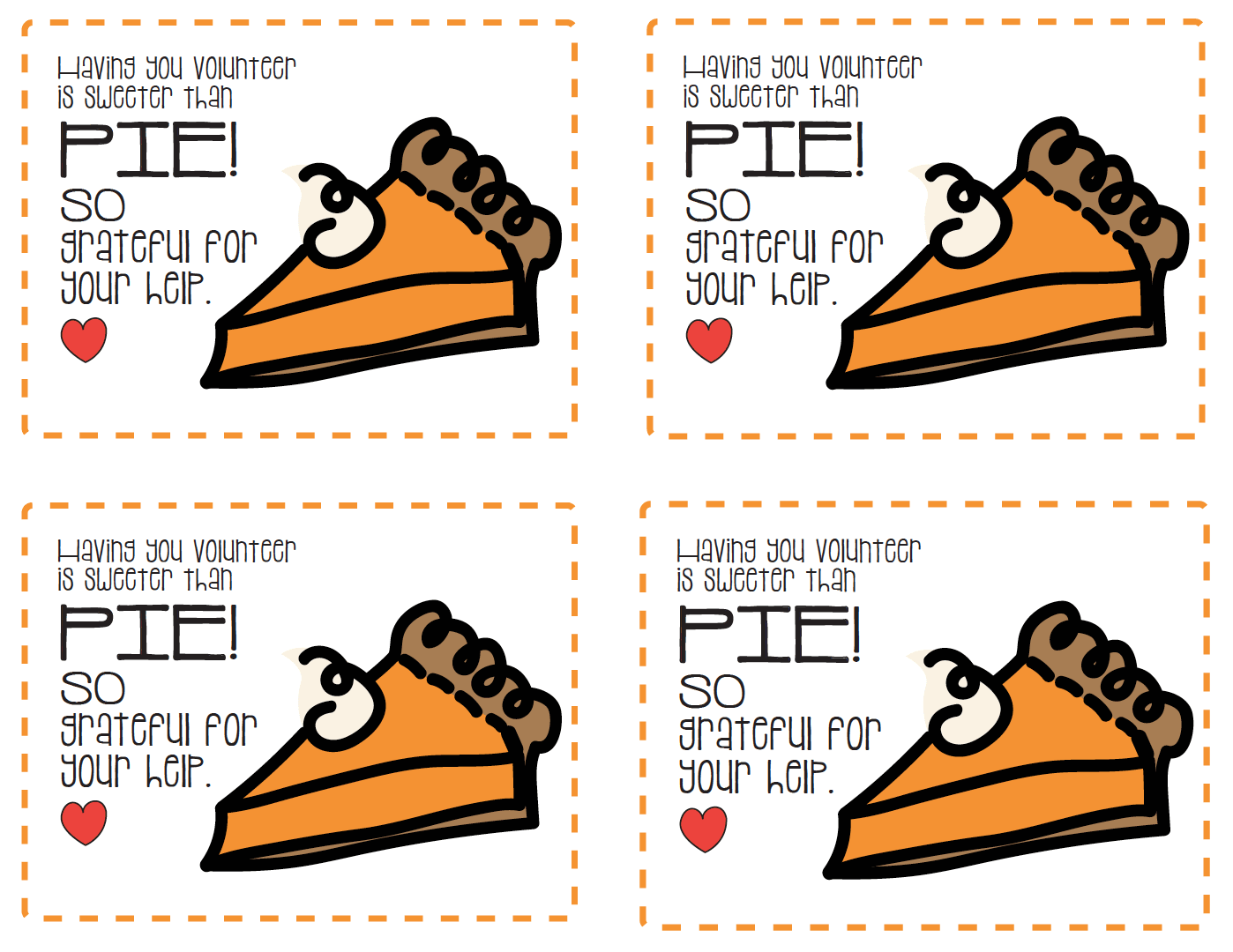 Thanksgiving Thank You Notes Volunteers