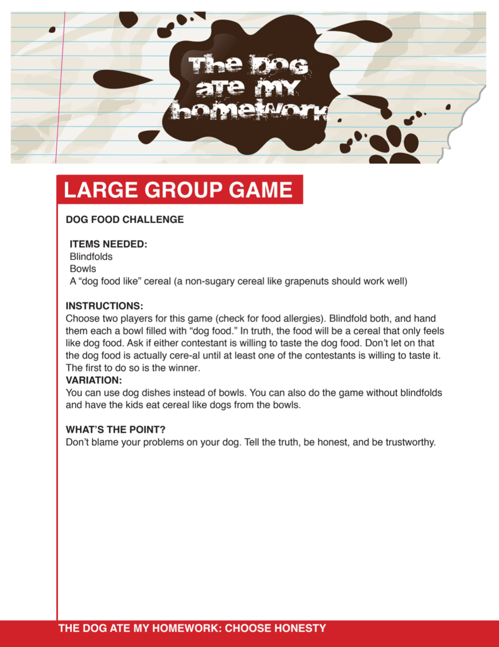 The Dog Ate My Homework Curriculum