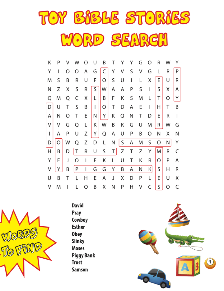 Toy Bible Stories Word Search – Children's Ministry Deals
