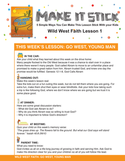 Wild West Faith 8-Week Children’s Ministry Curriculum – Children's ...